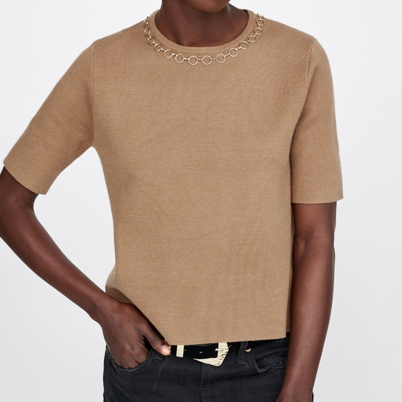 Zara | Tops | Brown Knit Top From Zara | Poshmark